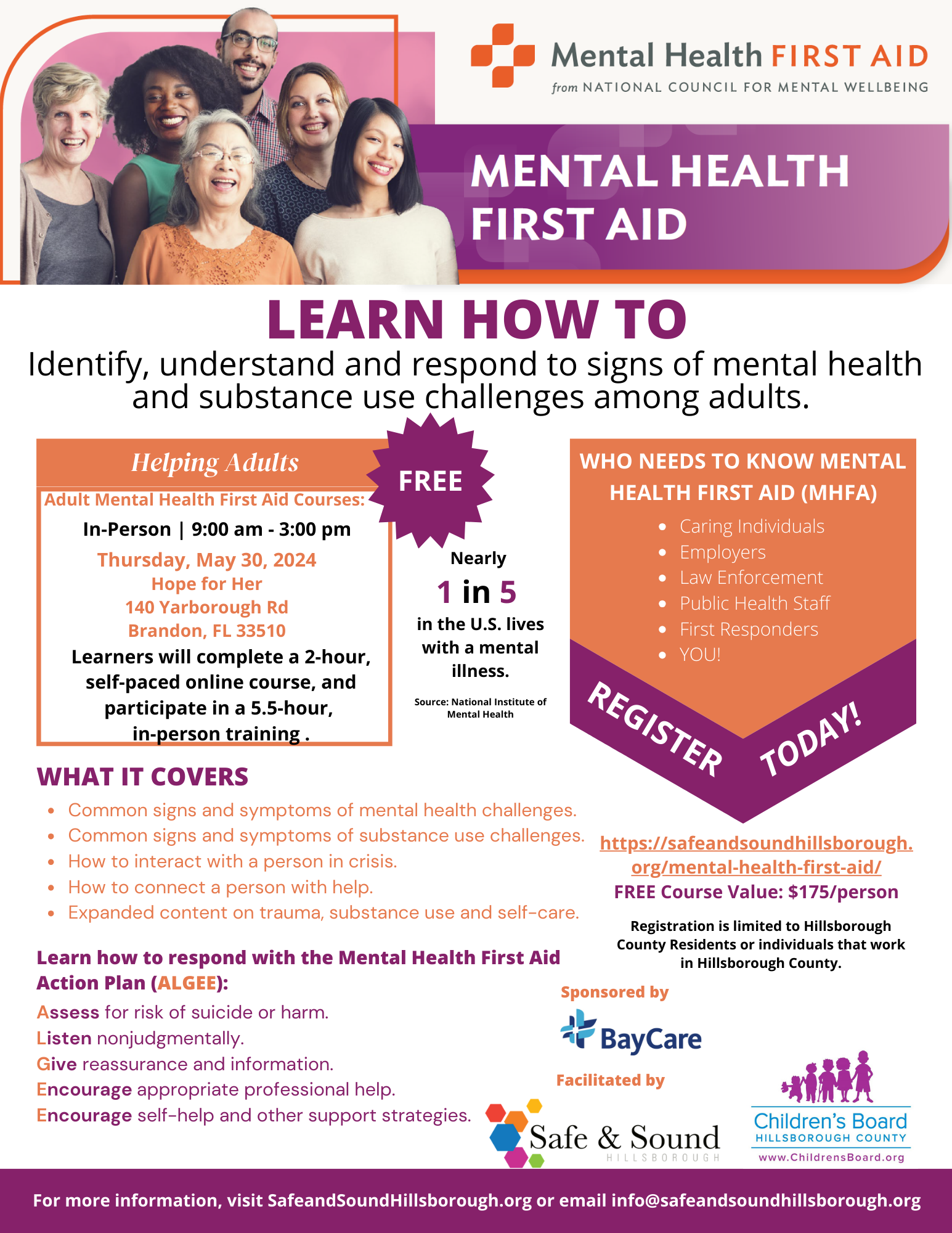 Mental Health First Aid - Safe and Sound Hillsborough